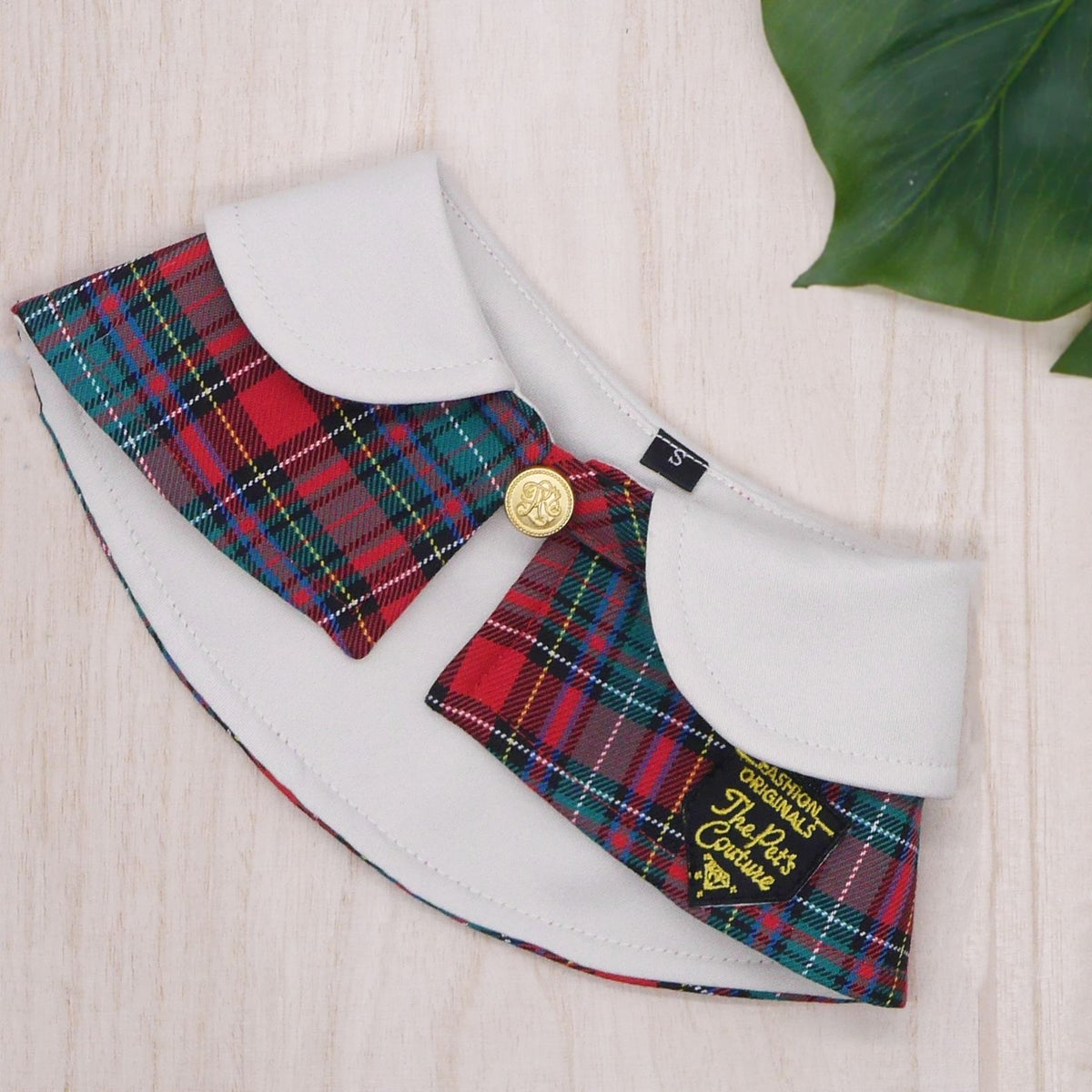 Accessories for Cats & Dogs | Capes - White Collar with Royal Tartan Print
